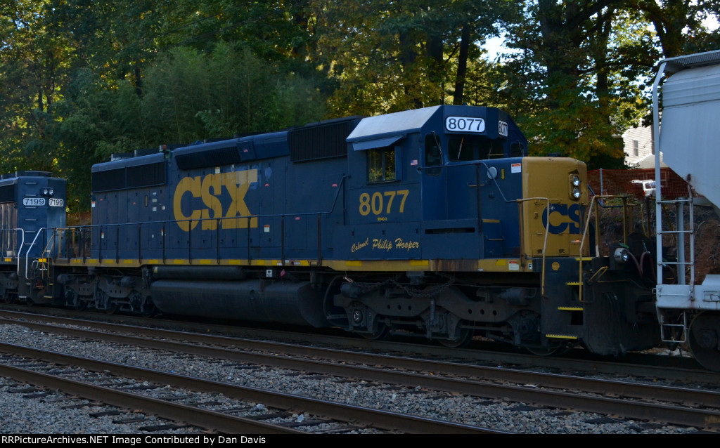 One final shot of CSX SD40-2 8077 "Colonel Phillip Hooper" on Q300-16